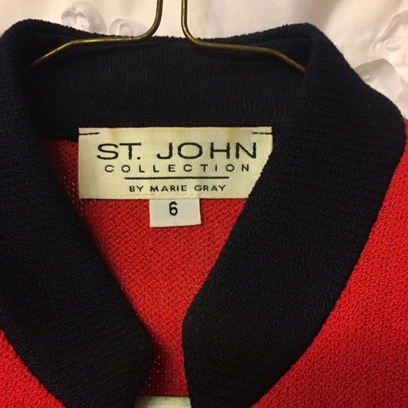 St. John | Sweaters | Red St John Sweater With Matching Navy Pants ...